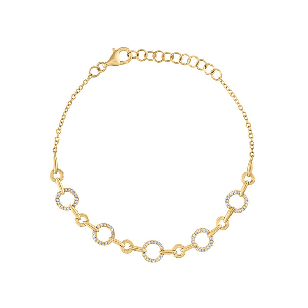 14kt Gold Diamond Five Open Circle Bracelet Jewels By Joanne